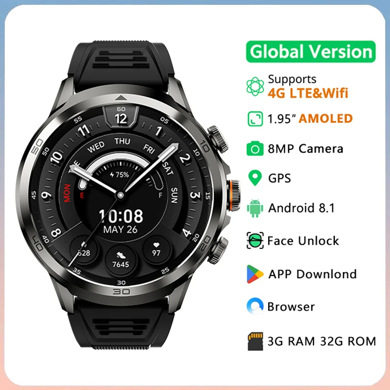 BYSL 4G Умные часы с AMOLED дисплеем | AliExpress