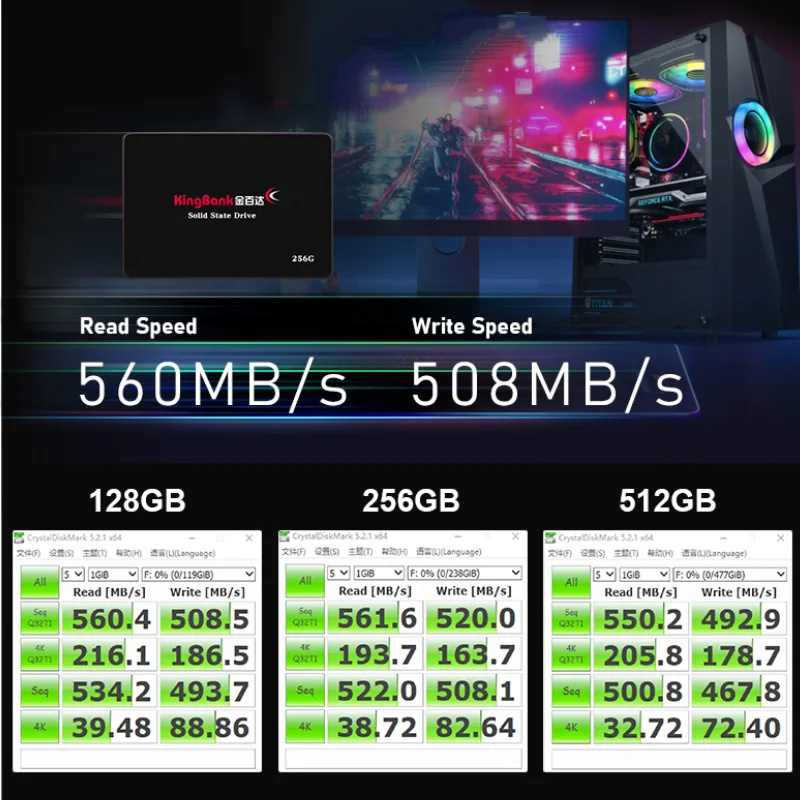 Kingbank KP320 SSD 128/256/512 ГБ SATA III 2,5 дюйма | AliExpress