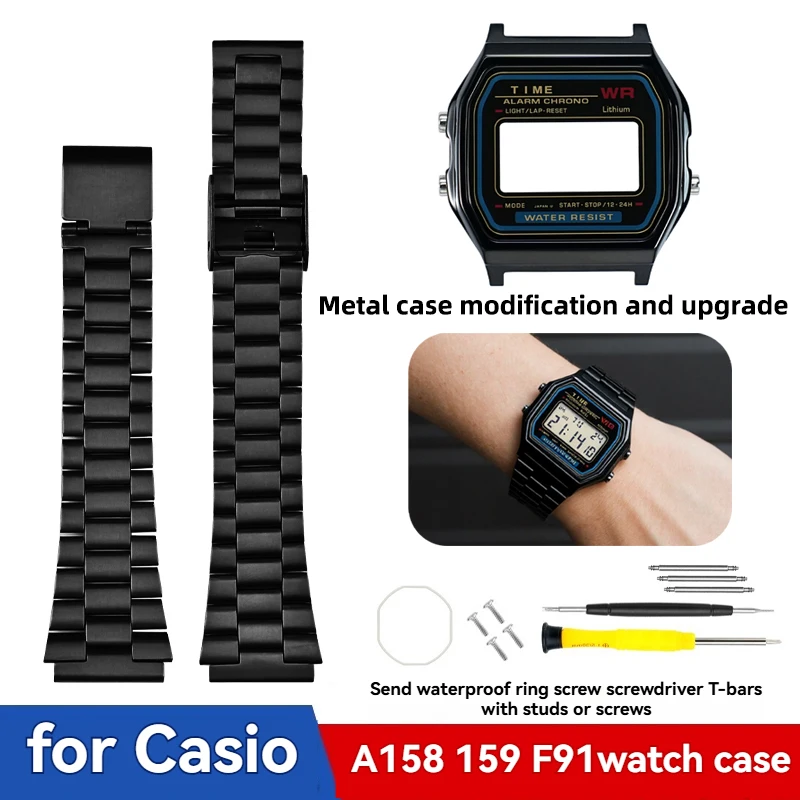 Комплект модов корпуса из нержавеющей стали для Casio A158/A159/F-91W ...