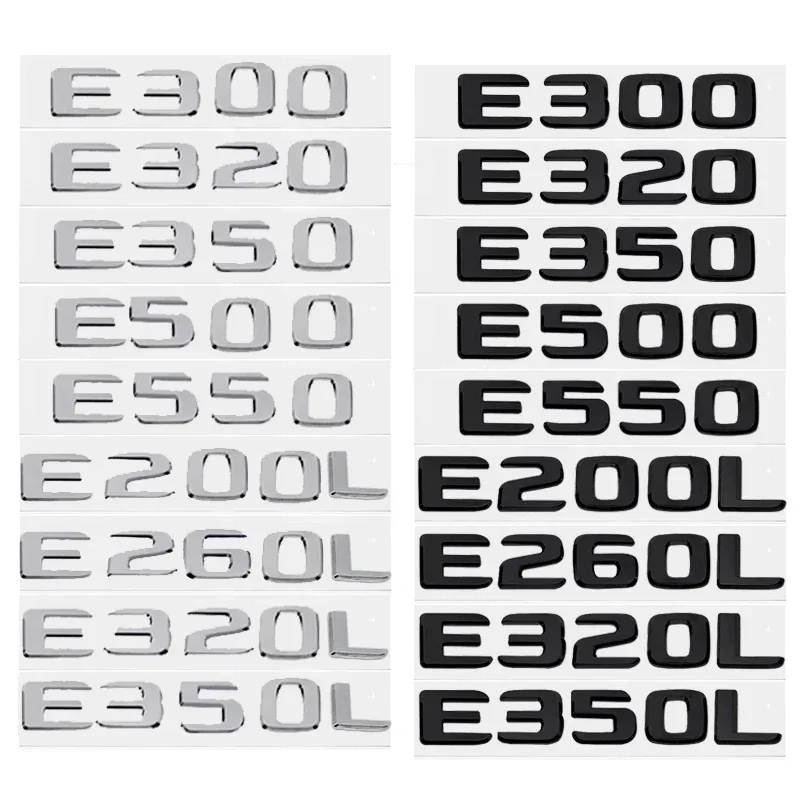 Car Rear Trunk Letters Emblem Sticker for Mercedes Benz E200L E260L ...