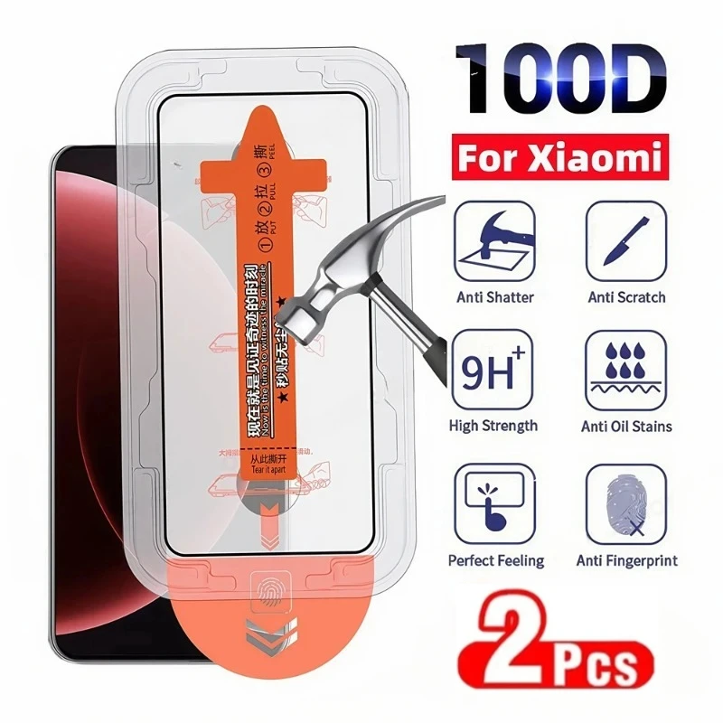 2 шт. закаленное стекло без пыли в один клик для Xiaomi 15 14 13 Ultra ...