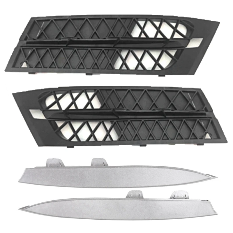 Детали внешней решетки радиатора переднего бампера автомобиля, закрытые ...