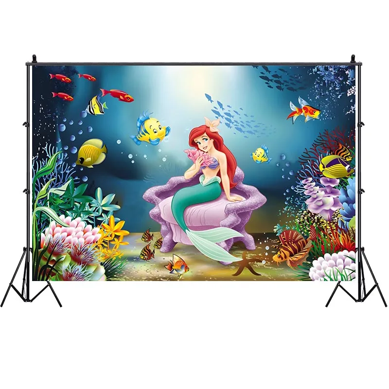Disney Little Mermaid Ariel Backdrop Under The Sea Custom Photo ...