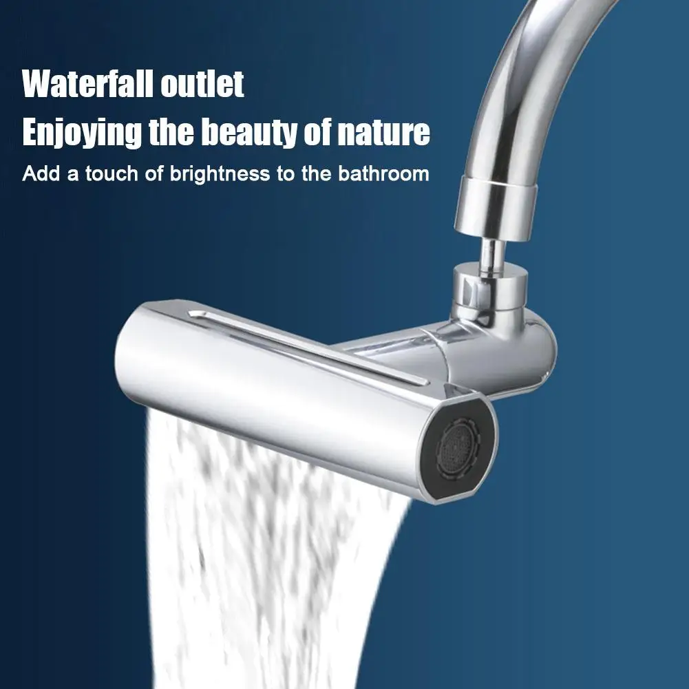 Stainless Steel Waterfall Kitchen Faucet Universal Robotic Arm Swivel ...