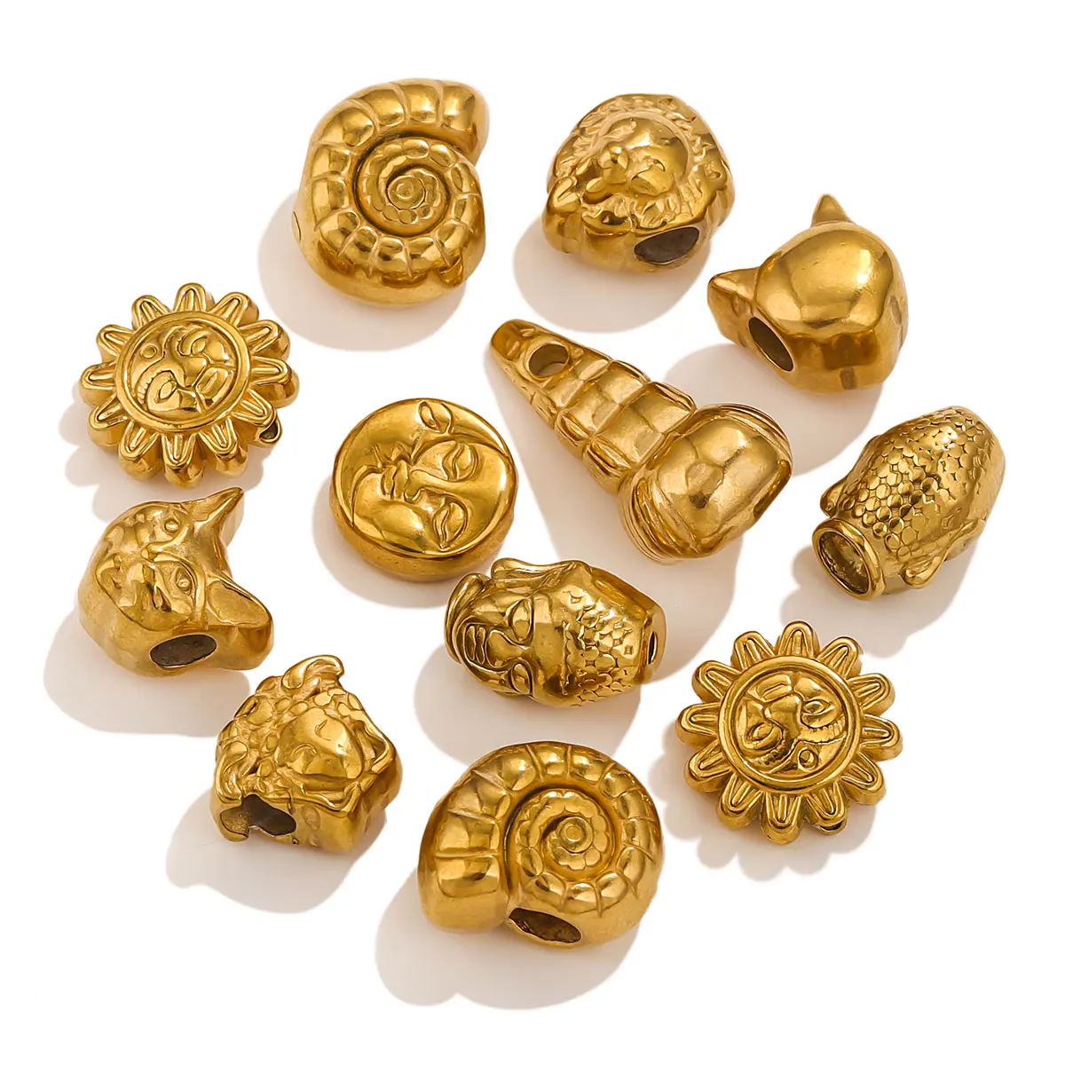 5 шт. Позолоченные бусины Aiovlo для ожерелья и сережек | AliExpress