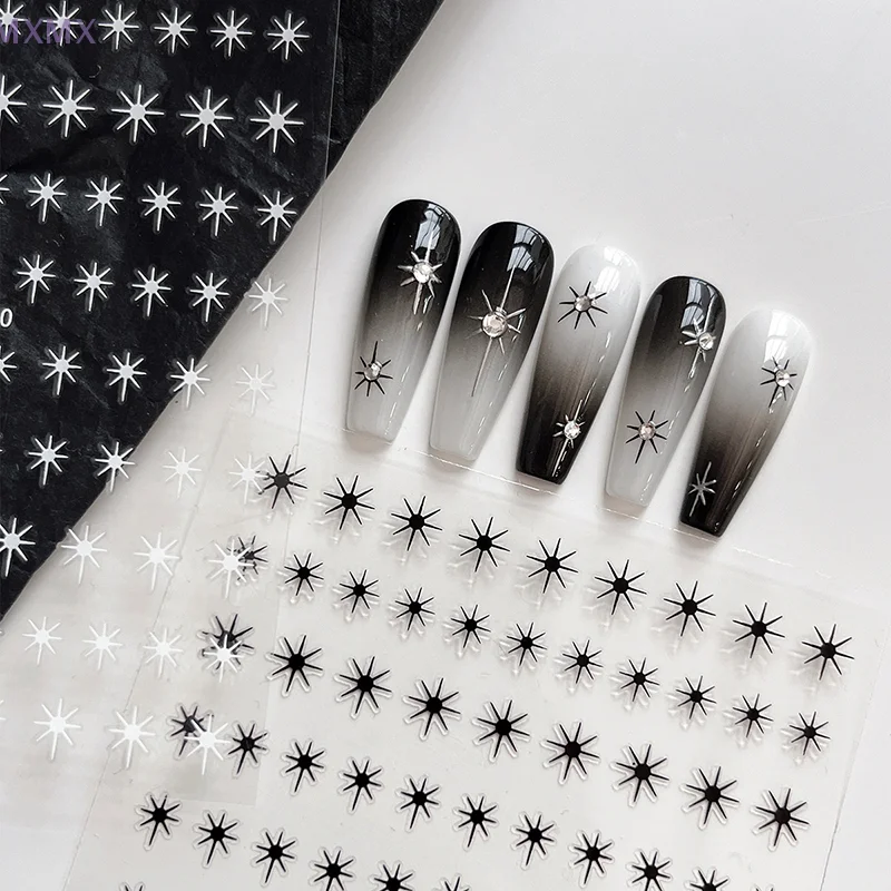 1 лист, 3D наклейка для ногтей со звездным светом, четырехточечная ...