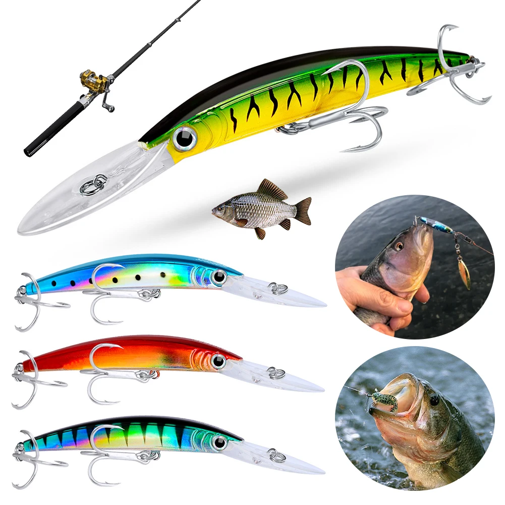 17cm 27g Fishing Lures with Hooks Minnow Plastic Hard Baits Artificial ...