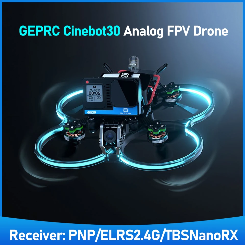 GEPRC Cinebot30 аналоговый Квадрокоптер FPV 4S/6S Сверхлегкий гоночный ...