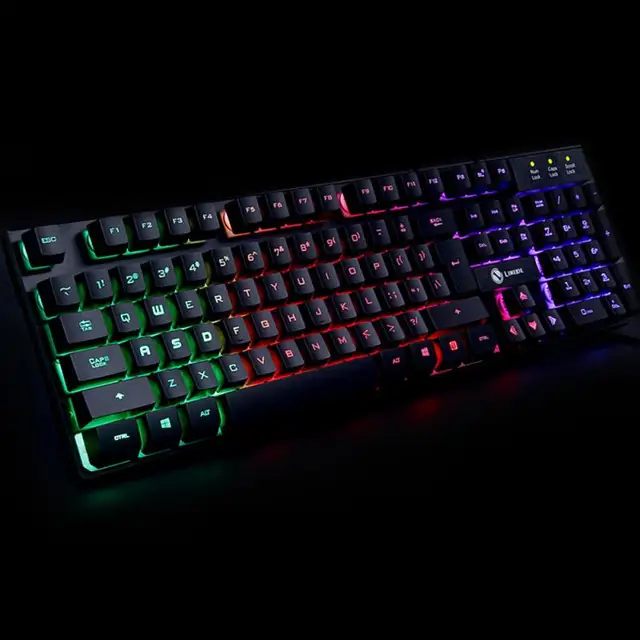 Игровая мембранная клавиатура, проводная 104-клавишная клавиатура со ...