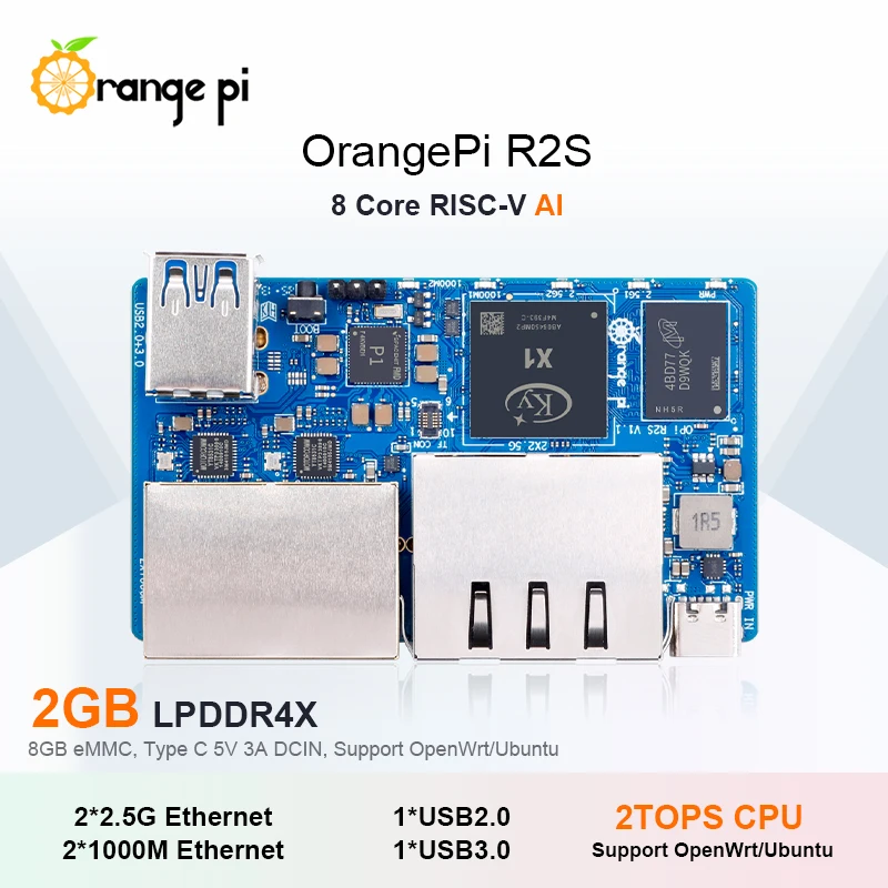 Одноплатный компьютер Orange Pi R2S, 2 ГБ ОЗУ, 8 ГБ eMMC | AliExpress
