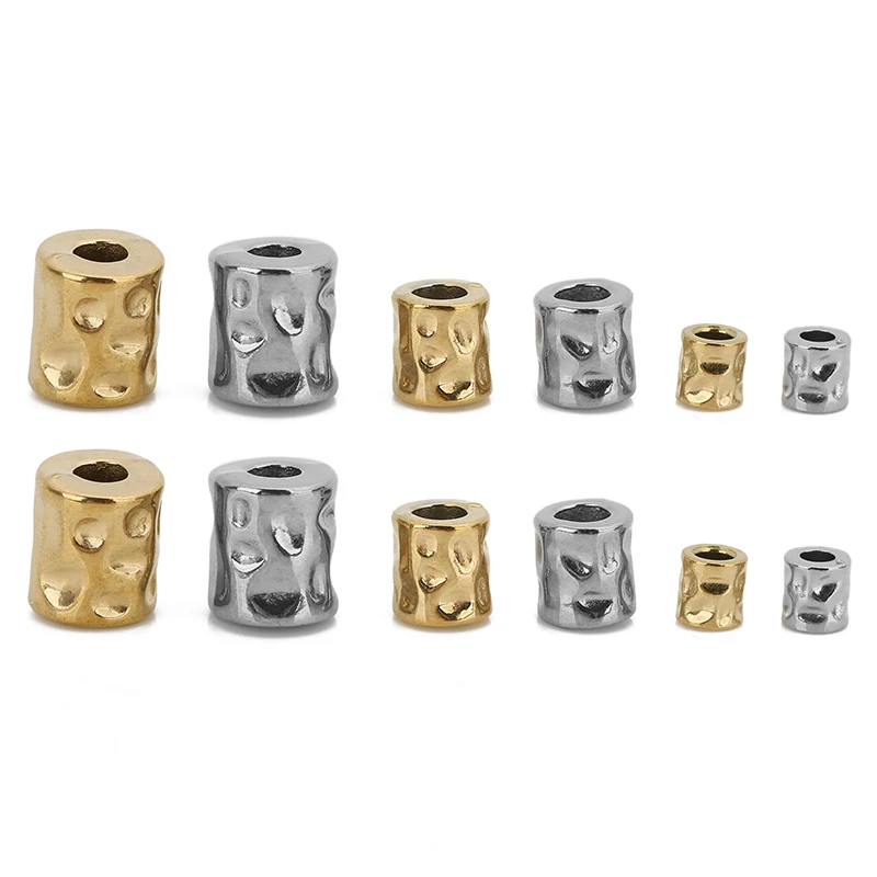 Бусины-цилиндрические Позолоченные из нержавеющей стали, 10 шт ...
