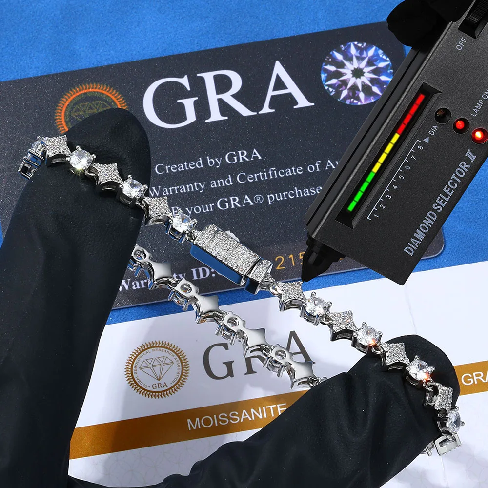 NUOYA хип-хоп на заказ в форме звезды круглой огранки блестящая цепочка ...