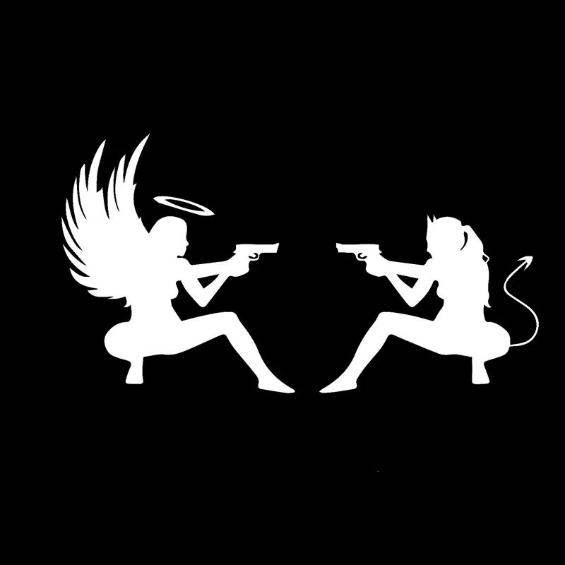 Car Sticker Sexy Devil Angel with Pistol Personalized Custom ...