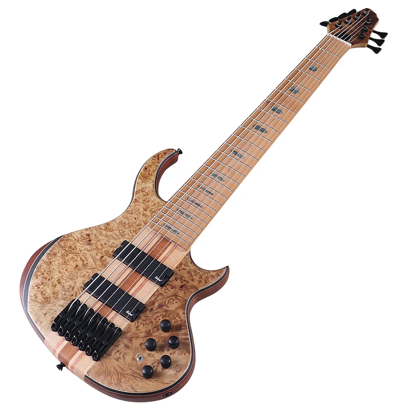 Активная 7-струнная бас-гитара с грифом, черная 43-дюймовая ...