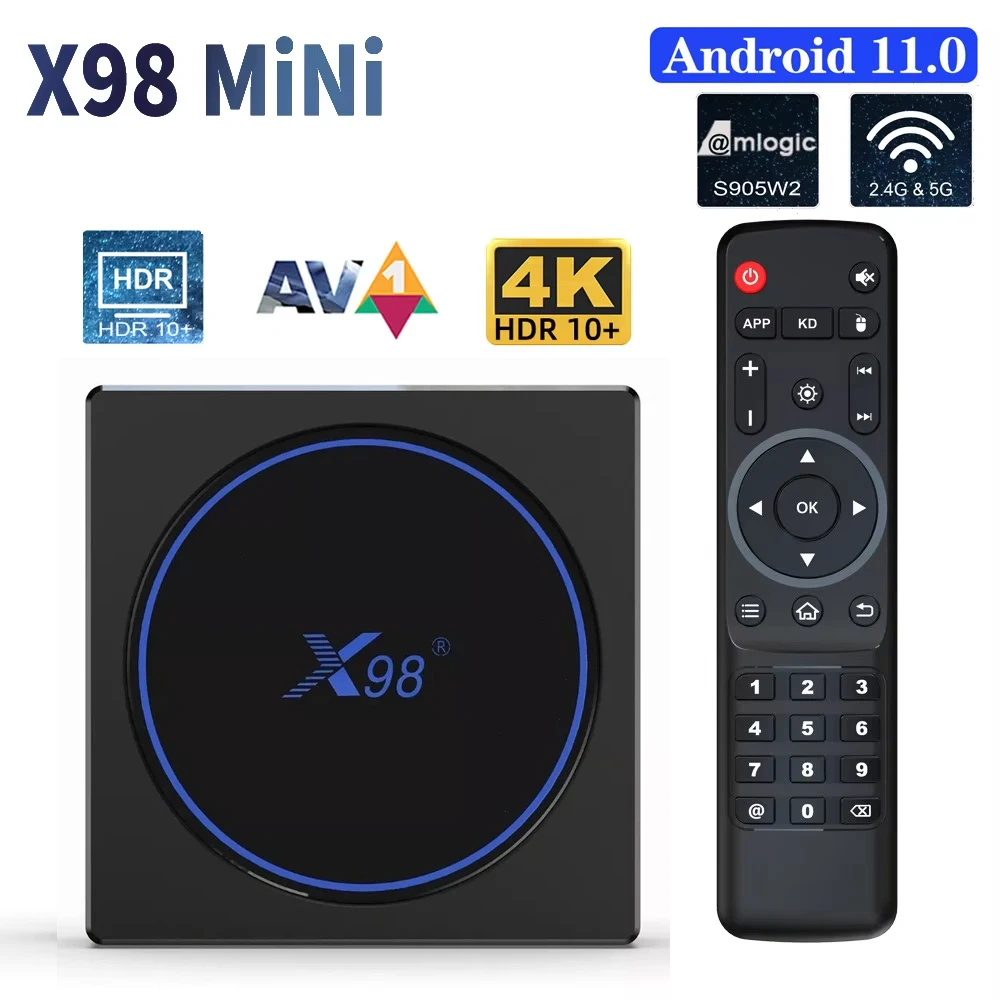 Телеприставка X98 Mini Smart TV Box Android 11 TVбокс Amlogic S905W2 4 ...
