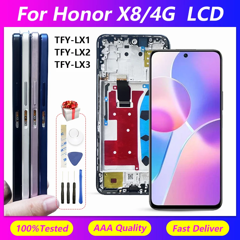 Для Huawei Honor X8 4G экран в сборе TFY-LX1, TFY-LX2, TFY-LX3 ЖК-экран ...