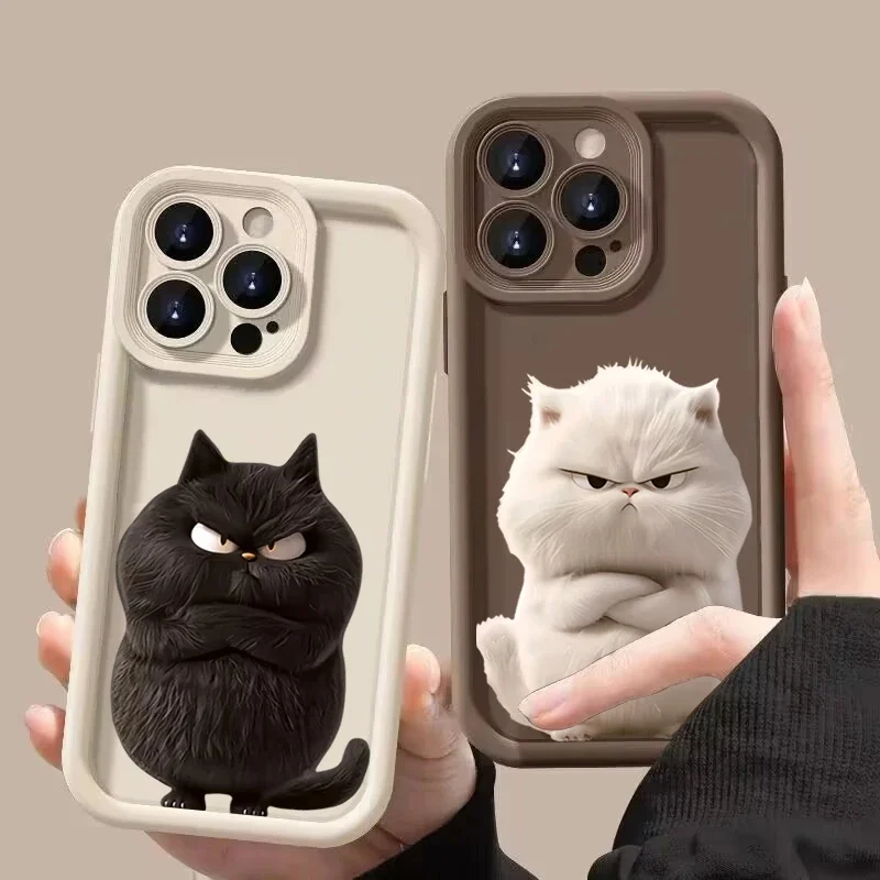 Cute Black Cat Phone Case for Samsung S25 S24 S23 S22 S21 S20 Note 20 ...