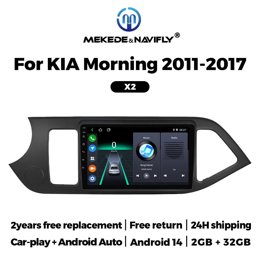 Автомагнитола Android 14 С CarPlay Для KIA PICANTO Morning 2011-2016 ...