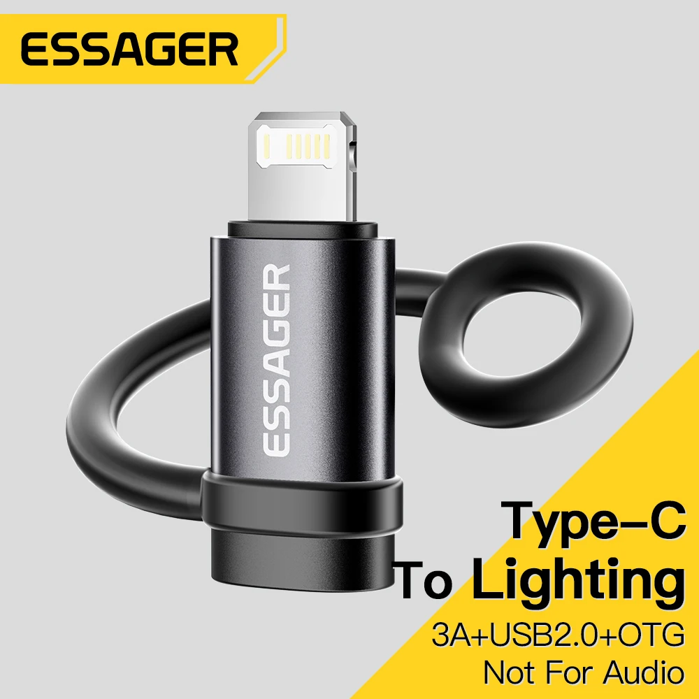 Адаптер Essager Lighting To Type C 3A для быстрой зарядки IOS Female to ...