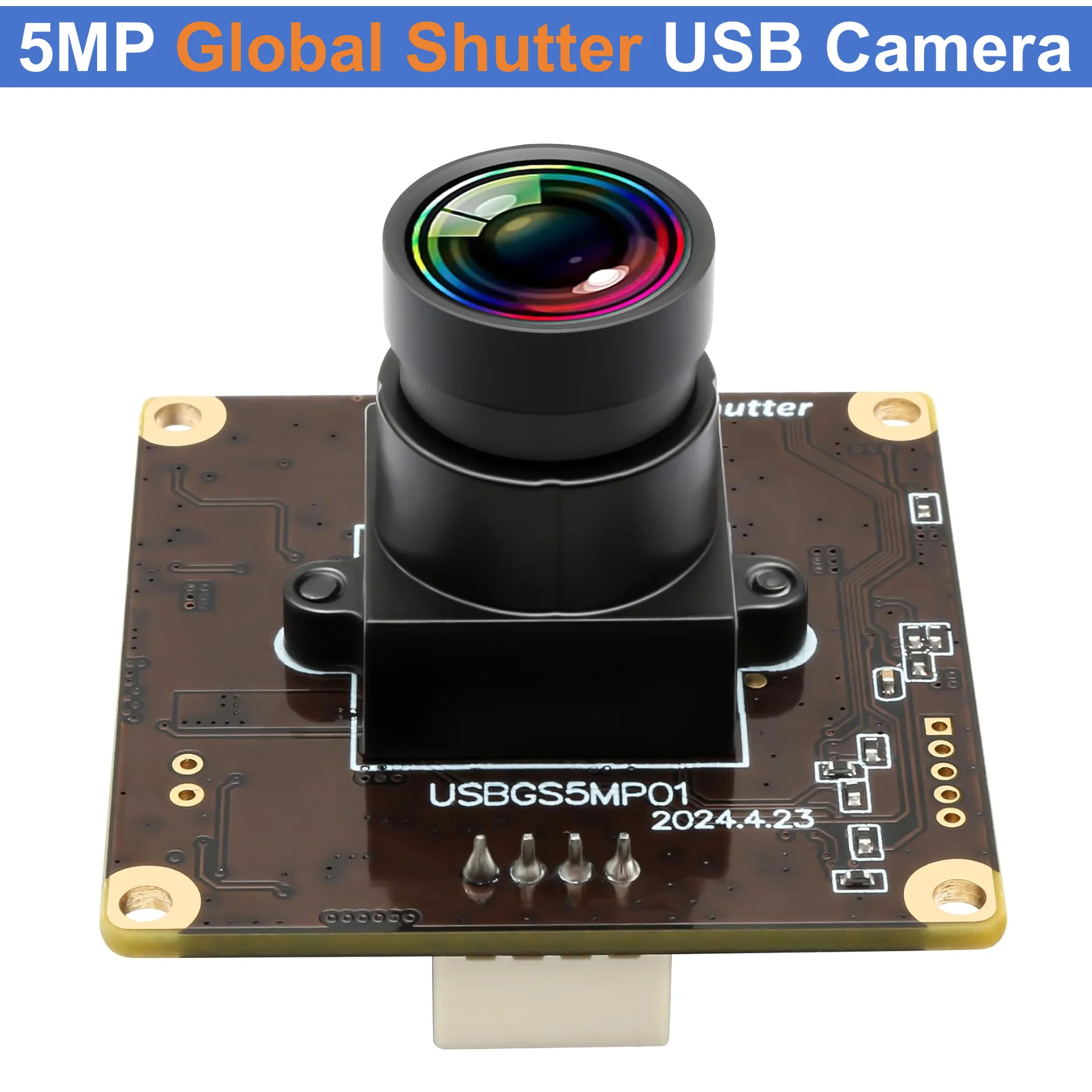 ELP Global Shutter 5MP Объектив без искажений 84 градусов ...