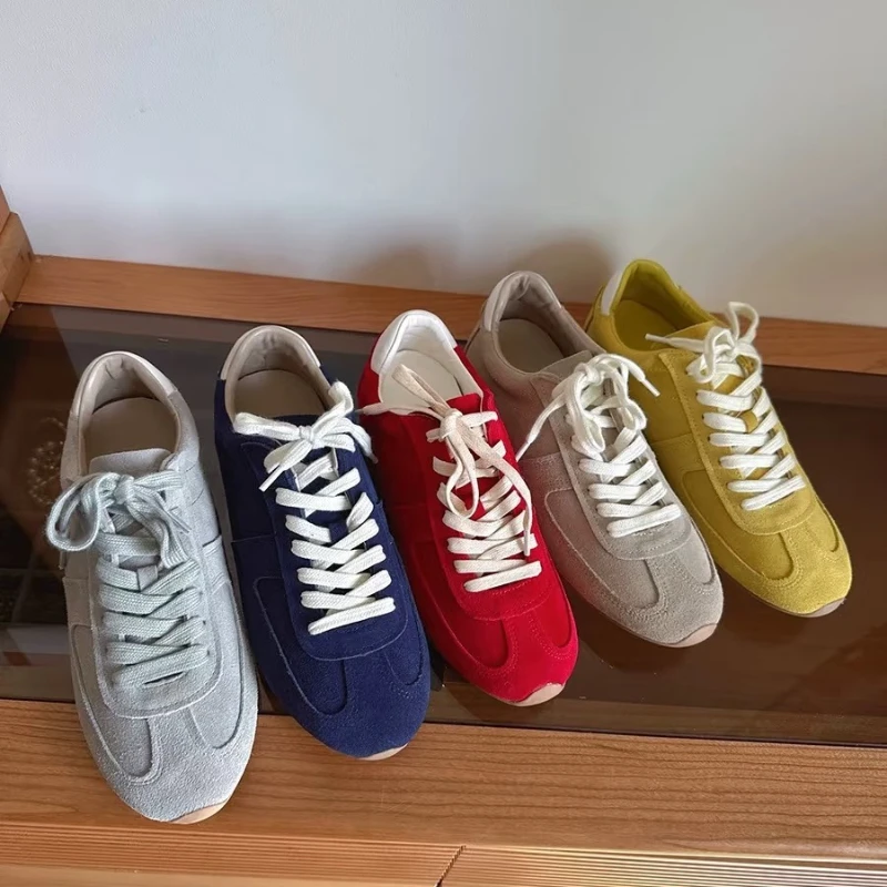 Женская спортивная обувь, замша, ретро тренировочная повседневная обувь ...