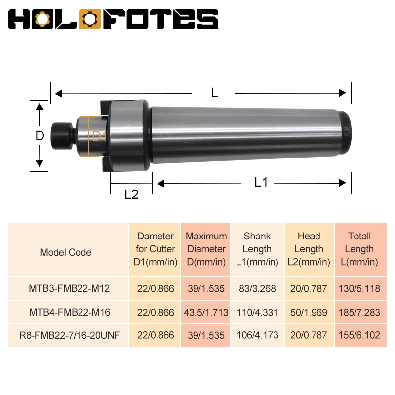Morse Face Milling Tool Holder Kit MT3/MT4/R8 FMB22 M12/M16+Face Mill ...
