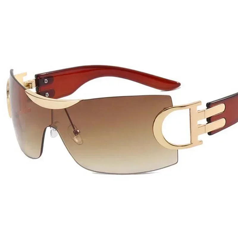 Trendy Rimless Square Sunglasses Women Men Designer Brand Sun Glasses ...