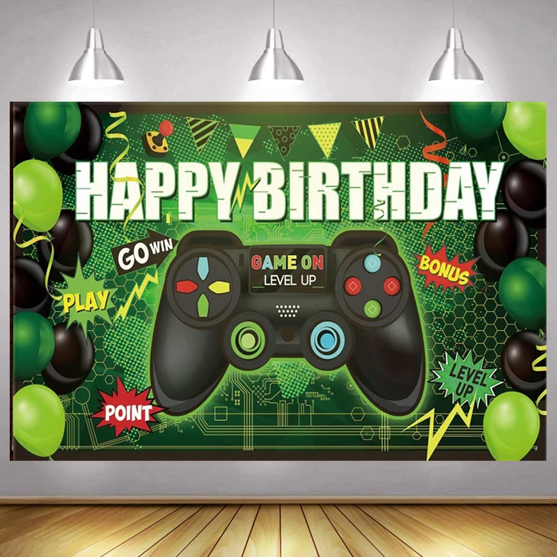 Gamer Wall Backdrop Video Game Theme Birthday Party Decorations Boys ...