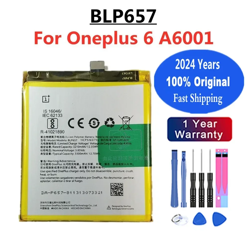 Оригинальный аккумулятор BLP657 для OnePlus6 OnePlus 6 A6001, 2024 год ...