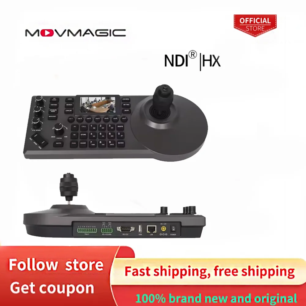 MOVMAGIC 3-дюймовый ЖК-экран 4D-клавиатура NDI IP-джойстик PTZ-контроллер Камера для прямой ...
