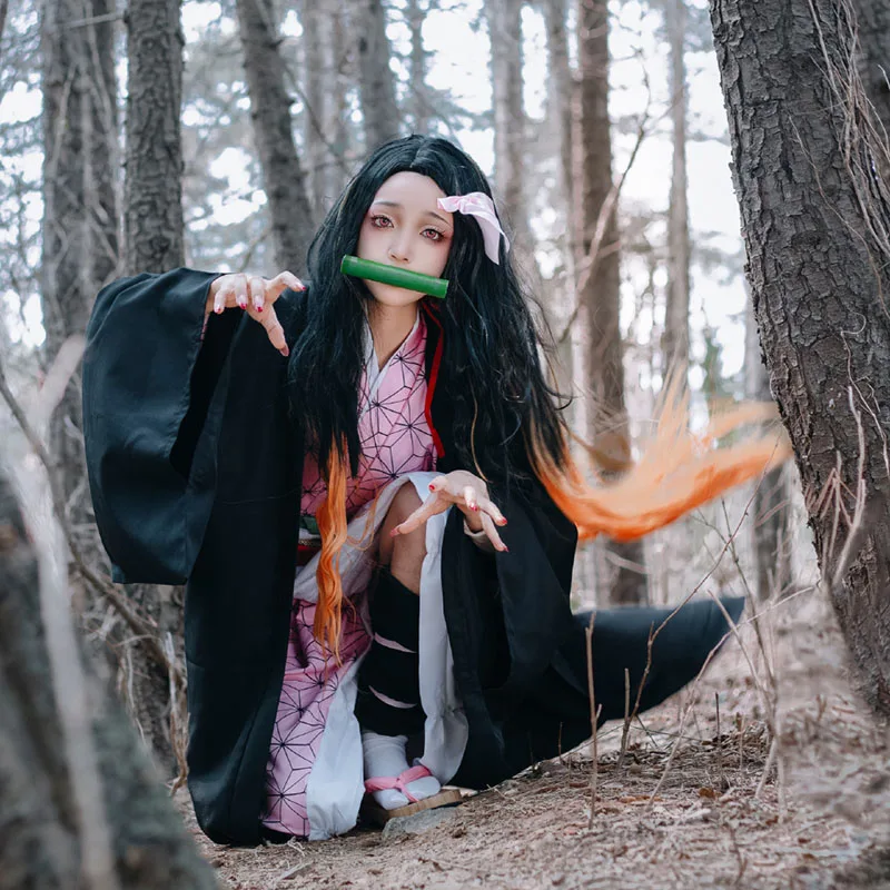 Anime Nezuko Cosplay Costume Demon Slayer Cosplay Kimetsu No Yaiba ...