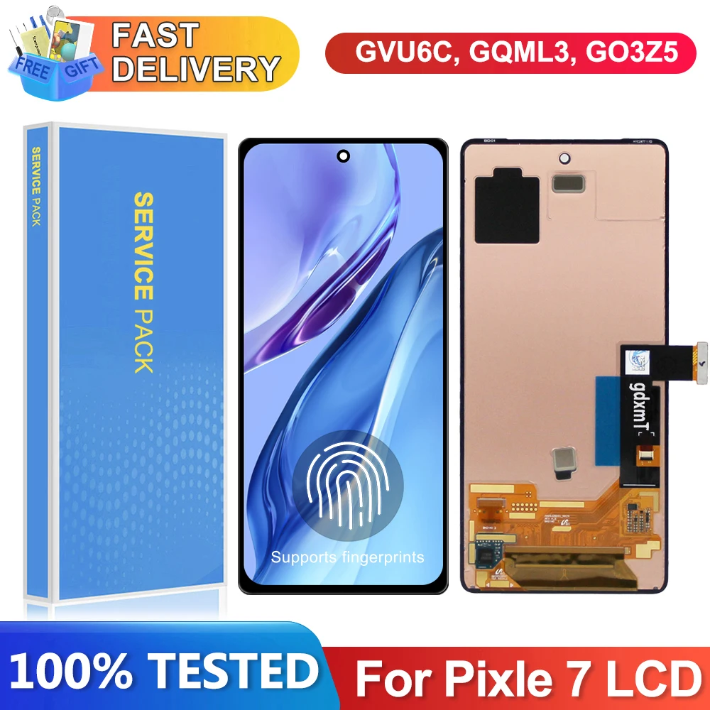 AMOLED для Google Pixel 7 GVU6C GQML3 GO3Z5 с рамкой, ЖК-дисплей, сменный преобразователь ...