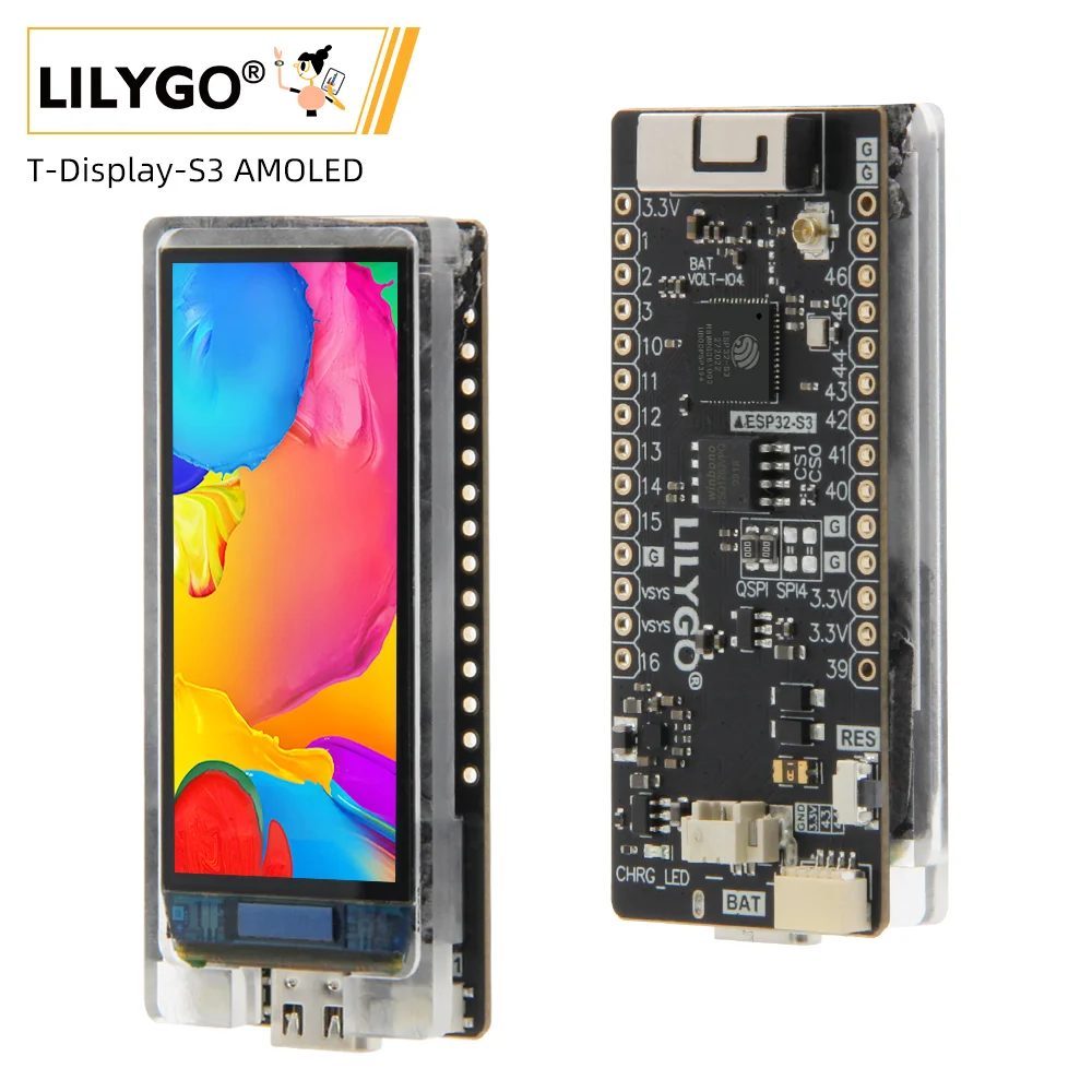 LILYGO® T-Display-S3 AMOLED, 1.91 дюйма, RM67162, AMOLED дисплей, макетная плата OLED, Wi-Fi ...