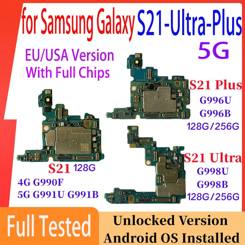 Разблокированная материнская плата G991U G991B 4G G990F S21 Ultra G998U ...