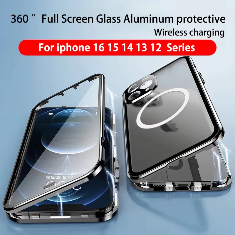 Магнитный чехол Magsafe для iPhone 16 15 14 13 12 Pro Max, совместимый ...