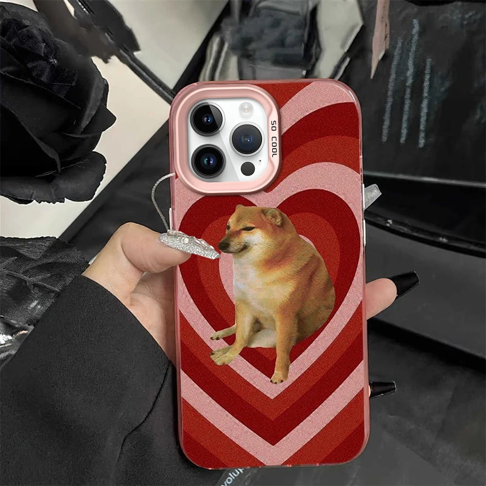 Funny Cheems Doge Phone Case For iPhone 16 12 13 14 15 Pro Max Plus ...