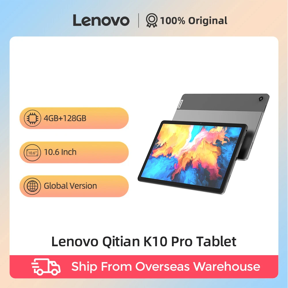 Оригинальный планшет Lenovo Qitian K10 Pro TB223FC, глобальная версия, 4 ГБ + 128 ГБ, 10,6 дюйма ...