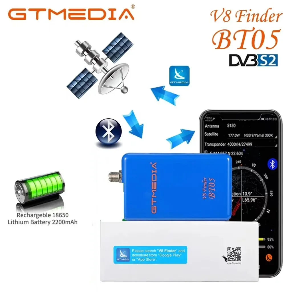 [Подлинный] спутниковый искатель V8 Finder BT05 DVB-S2 лучше, чем рандомный искатель ws6906 IOS ...