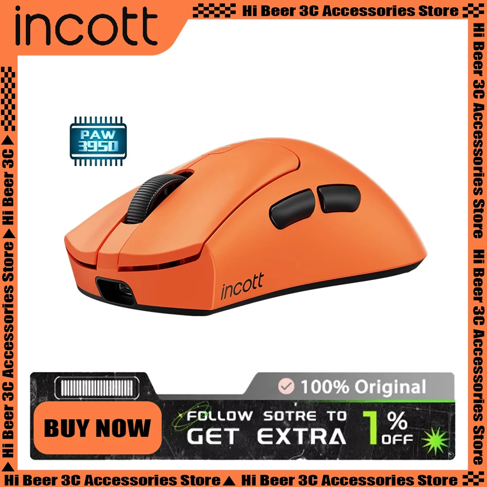 Беспроводная мышь Incott G24 Pro, 8k, Paw3950, двойной режим, быстрая ...