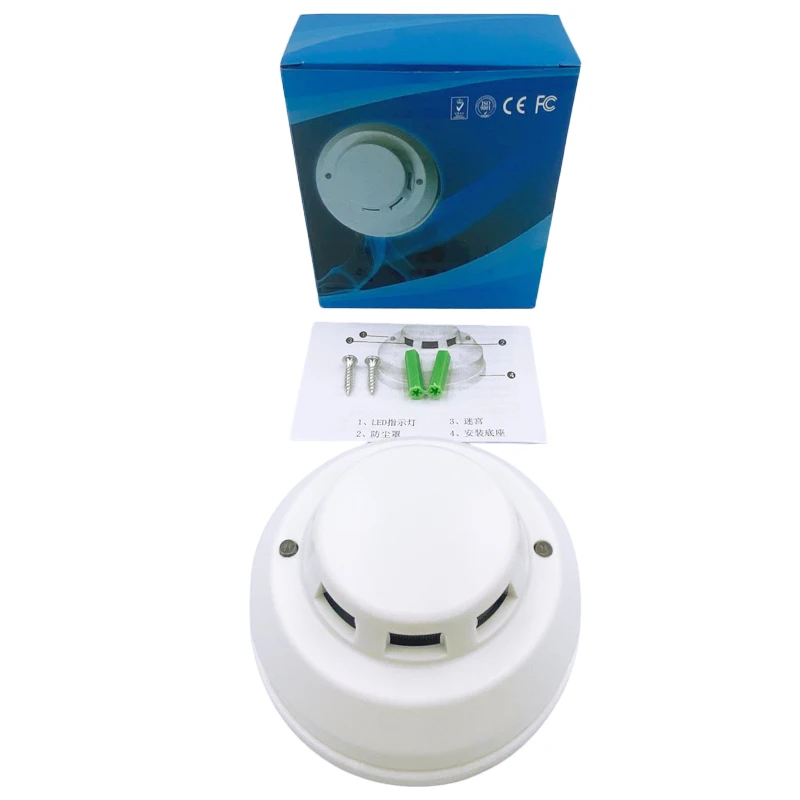 Проводной детектор дыма, 12 В постоянного тока, оптоэлектрический ...