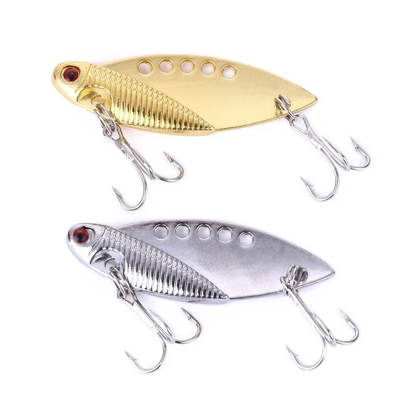 HiUmi 1Pc Classic Metal VIB Lures 5cm 11g Spinner Spoon Sequins Fishing