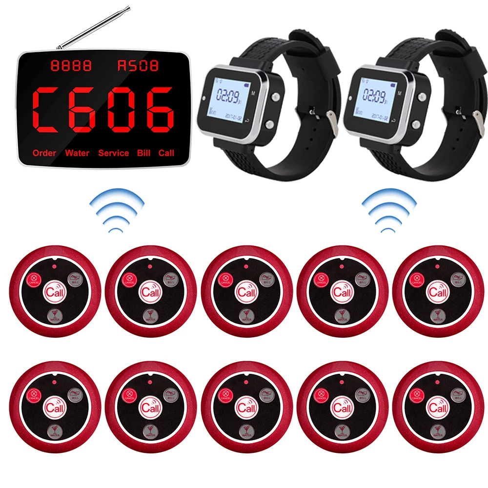 High Quality 10 Table Call Buttons 1 Display Monitor 2 Watch Receiver ...