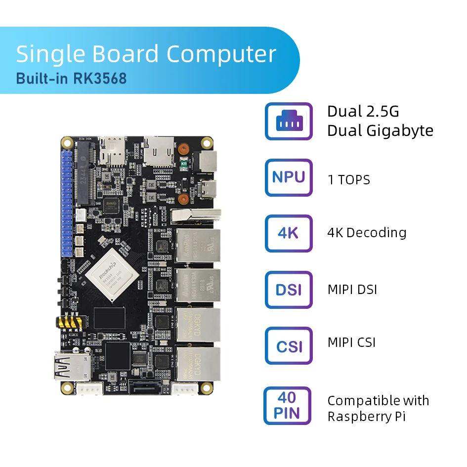 Материнская плата и процессор Rockchip RK3568 SBC, два Gigabyte emmc 32 ...
