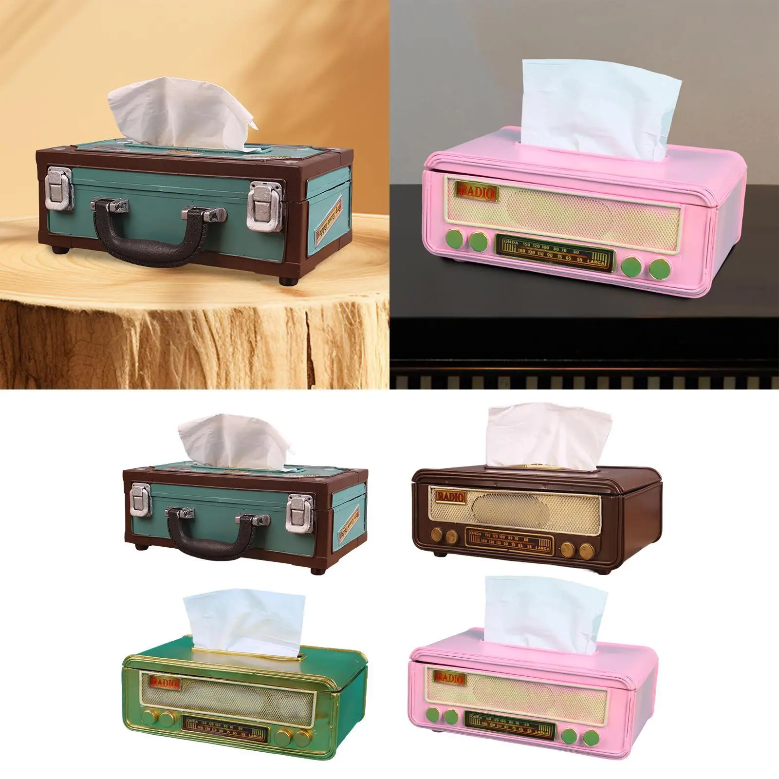 Radio Shaped Tissue Box Cover Cute Napkin Case for Restaurant Hotel ...