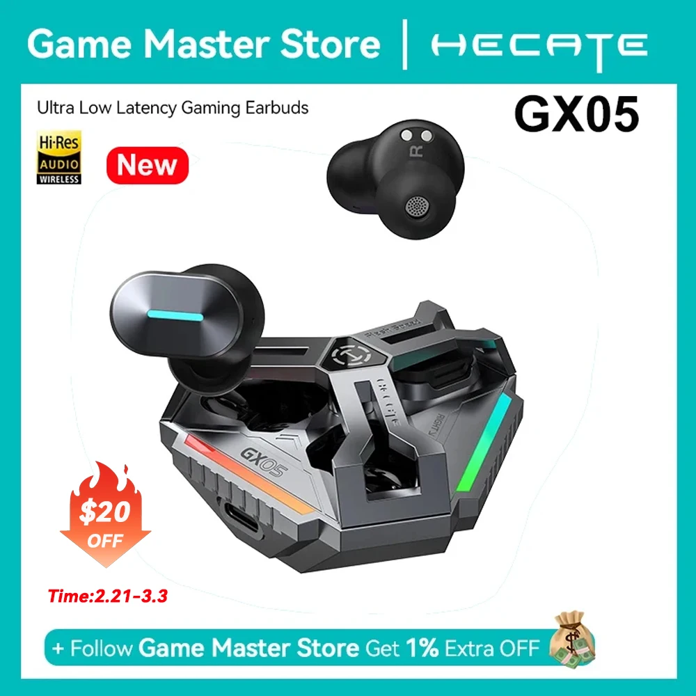 Hecate GX05 от Edifier GX05 2,4G беспроводные Игровые наушники Bluetooth 5,3 Hi-Res Audio LHDC ...