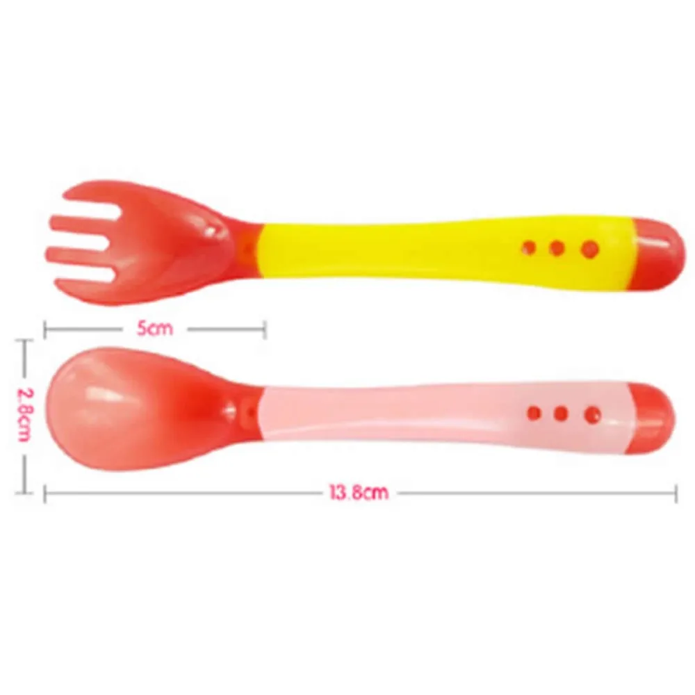 Baby Silicon Spoon Baby Safety Temperature Sensing Kids Children ...