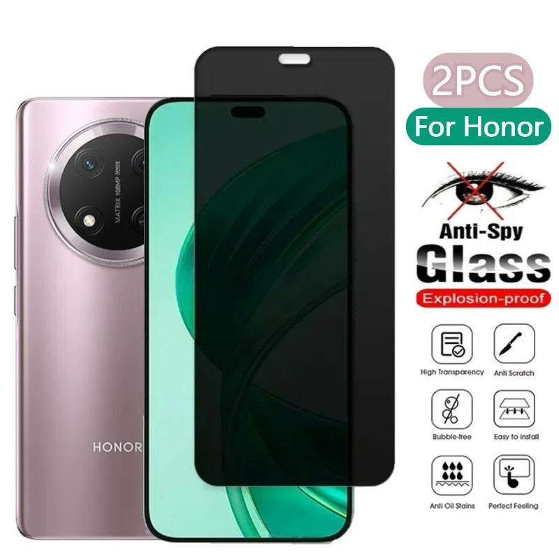 2Pcs Privacy Screen Protector for Honor Magic 7 6 Pro 6 Lite 5 Lite 300 200 Pro 200 Lite 90 ...