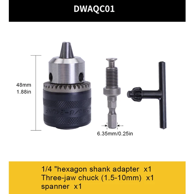 DEWALT DWAQC01 SDS 1/4 "шестиугольный сверлильный патрон 1,5-10 мм ...