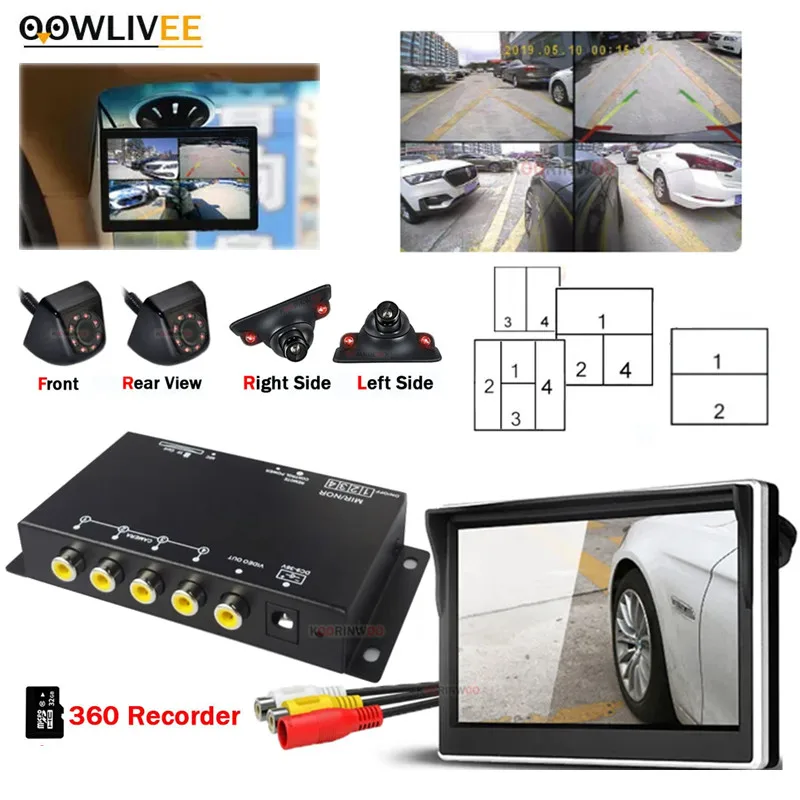 Видеорегистратор Автомобильный видеорегистратор 360-циклическая карта ...
