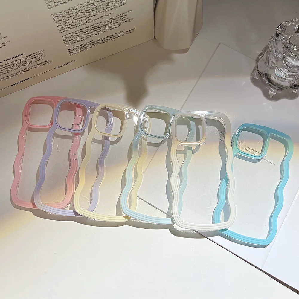 Soft Wavy Lines Phone Case For iphone 16 15 11 12 13 14 Pro Max XS ...